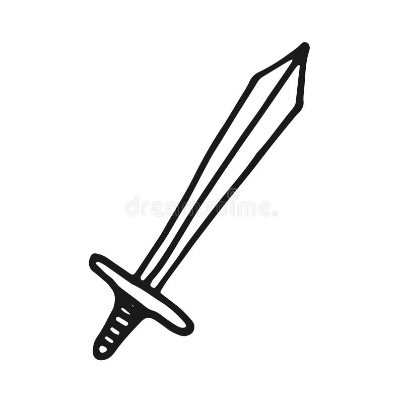 Big Sword Combat Weapon Icon. Sketch Isolated Stock Illustration ...