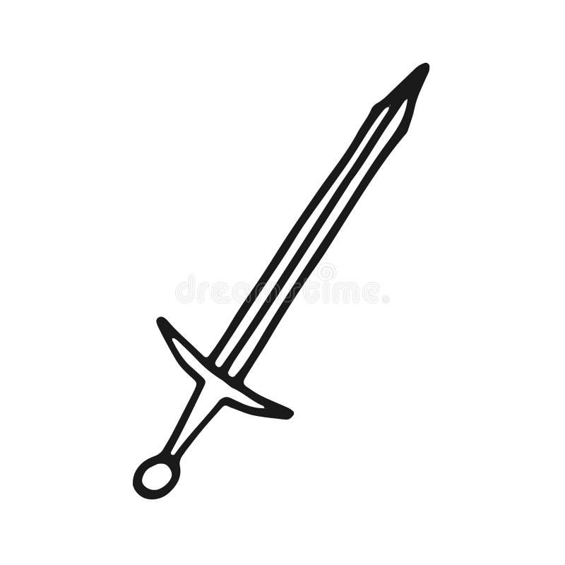 Big Sword Combat Weapon Icon. Sketch Isolated Stock Vector ...