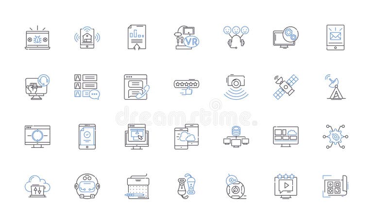 Big System Line Icons Collection. Complexity, Integration, Size ...