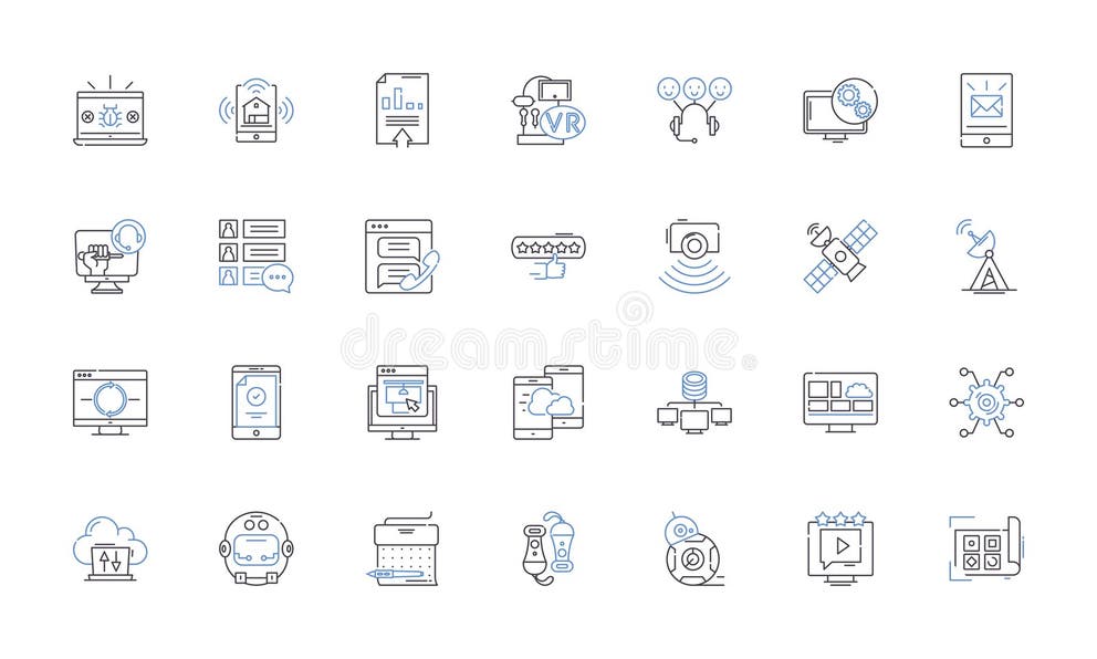 Big System Line Icons Collection. Complexity, Integration, Size ...