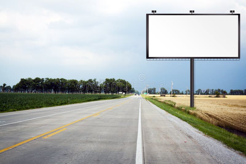 Big Tall Billboard on road stock image. Image of advertising - 20229653