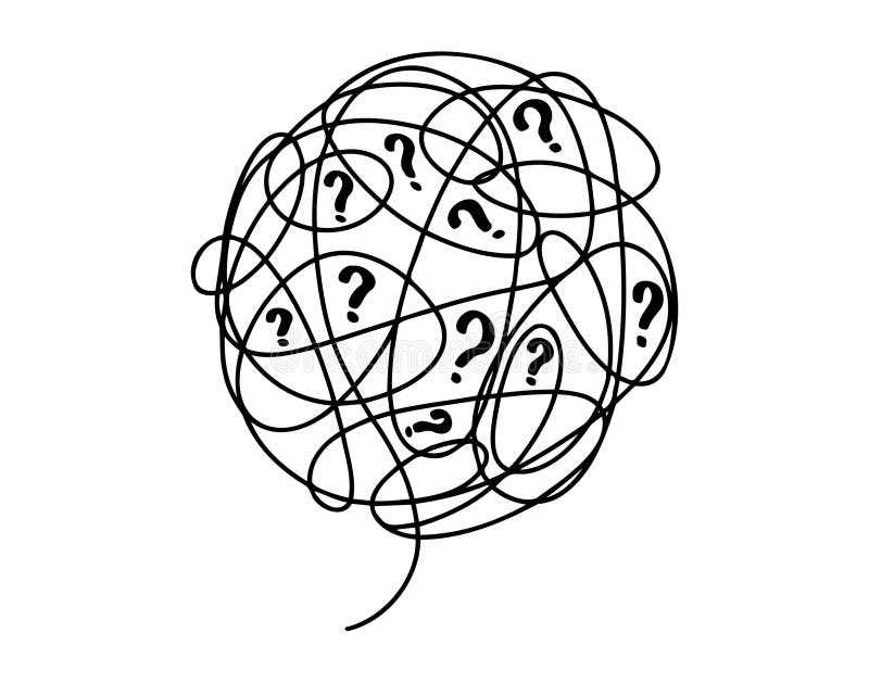 Big Tangle Psychological Concept of Problem Solving Knot Doodle Hand ...