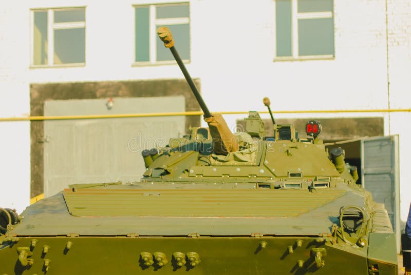 Big tank on the exhibition editorial stock image. Image of front - 92085784