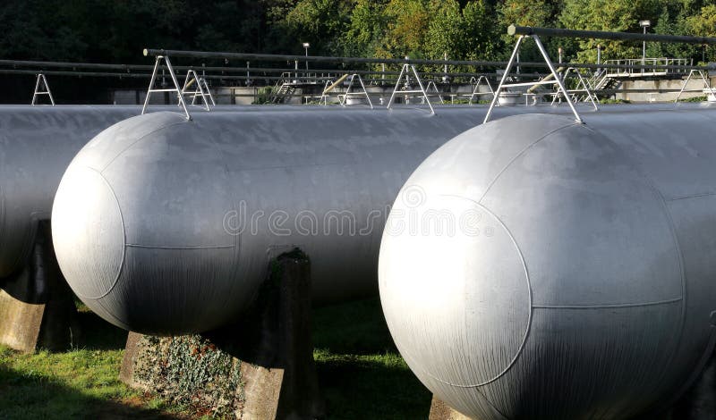 Big Tanks for the Storage of Methane Gas Stock Image - Image of ...
