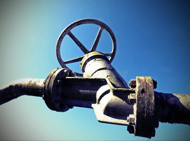 Big Tap for Closing the Industrial Plant Stock Image - Image of natural ...