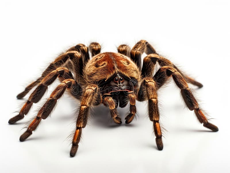 Big Tarantula Close Up View on White Background Stock Illustration ...