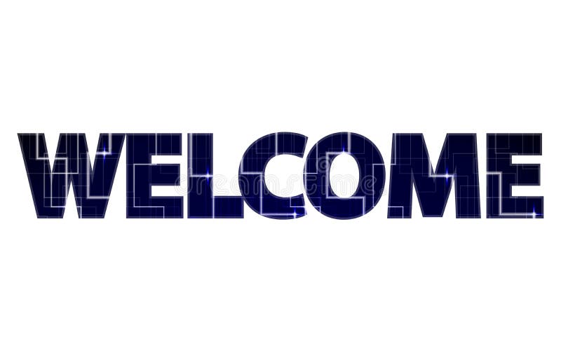 Big tech sign WELCOME stock vector. Illustration of creative - 100411988