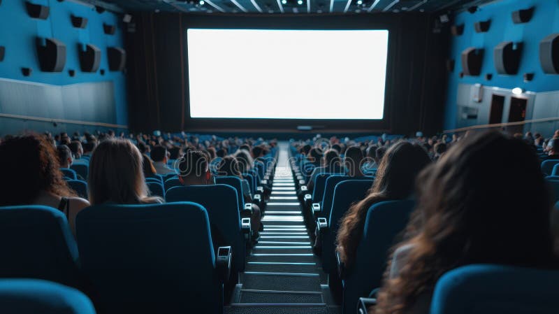 The Big Theater Screen.AI Generated Image Stock Image - Image of chairs ...