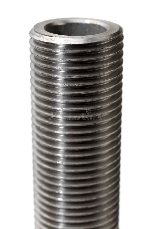 Big threaded bolt close-up stock photo. Image of pipe - 13223374