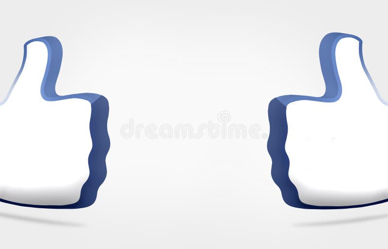 Big Thumbs Like Icon 3D Render Stock Illustration - Illustration of ...