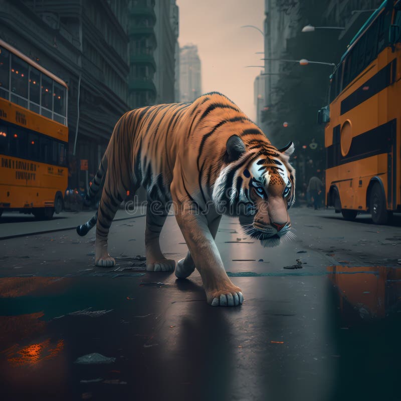 Big Tiger Activity. Generative AI Stock Illustration - Illustration of ...