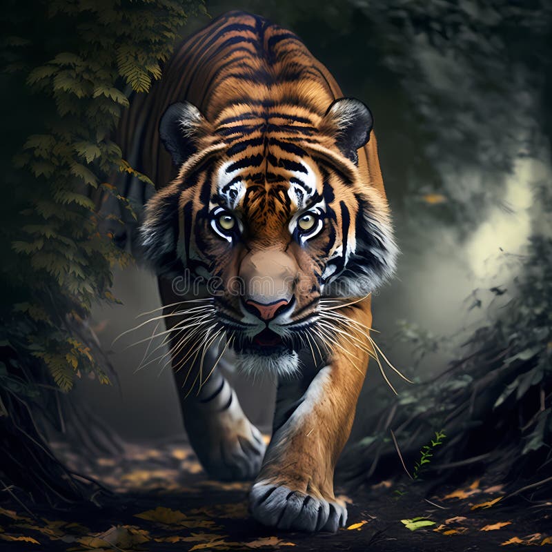 Big Tiger Activity. Generative AI Stock Illustration - Illustration of ...
