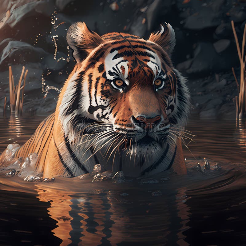Big Tiger Activity. Generative AI Stock Illustration - Illustration of ...