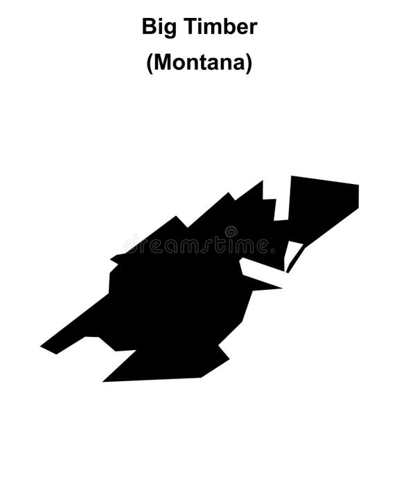 Big Timber outline map stock vector. Illustration of blank - 387464892