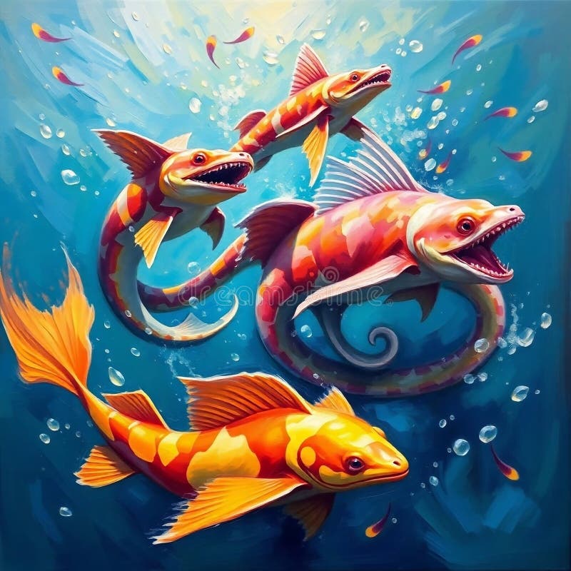 Big, toothy monster fish stock illustration. Illustration of grouper ...