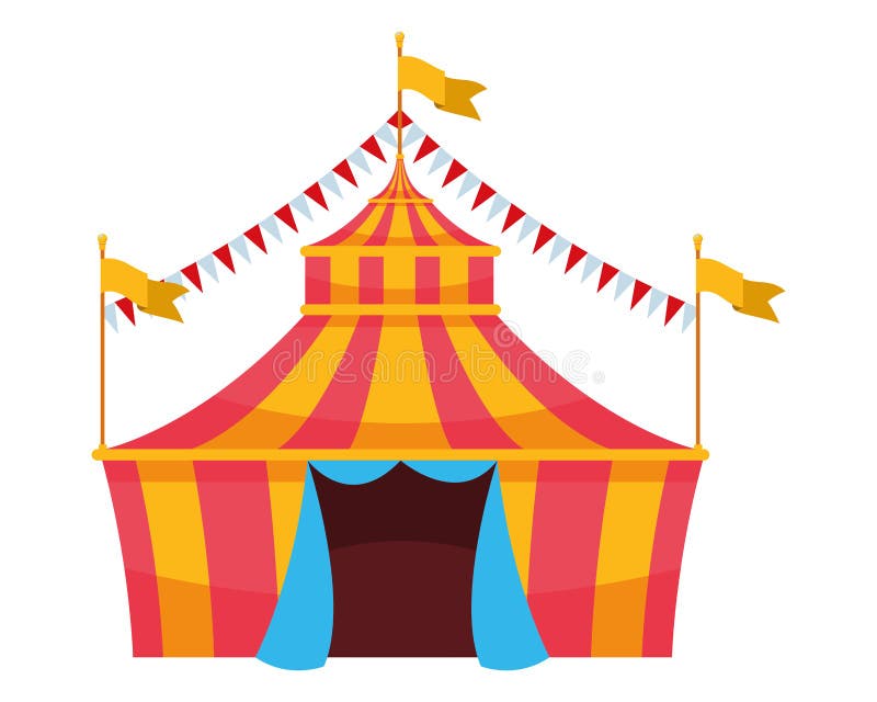 Big top circus with flag stock vector. Illustration of design - 152891036