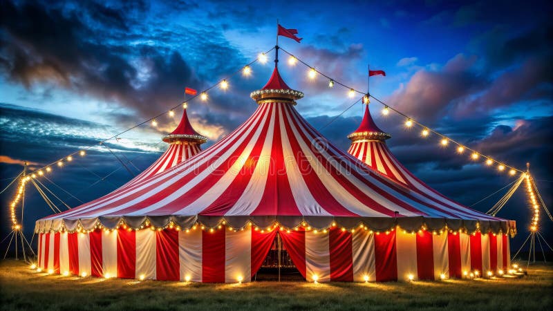 The Big Top Under a Cloudy Sky, Circus , Big Top , Night , Tent Stock ...