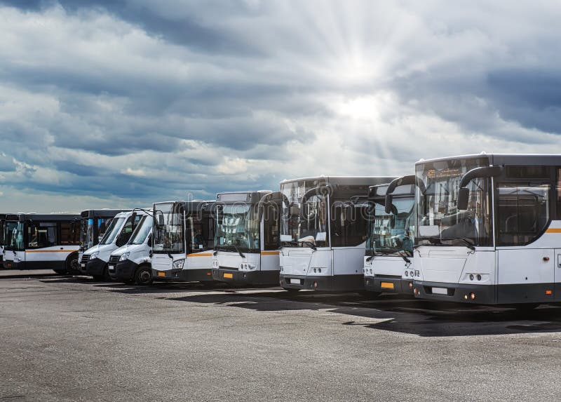 Big Tourist Buses on Parking Stock Image - Image of tour, drive: 154944015