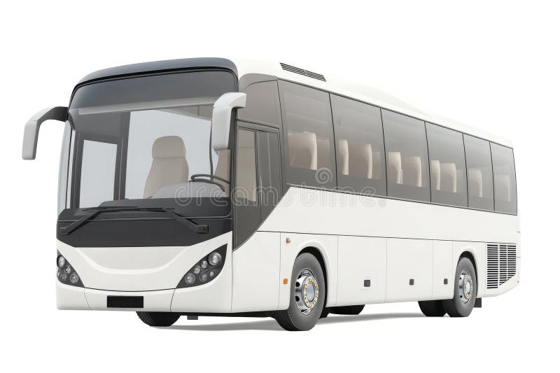 Big Touristic Coach Bus Isolated on White Background Stock Photo ...