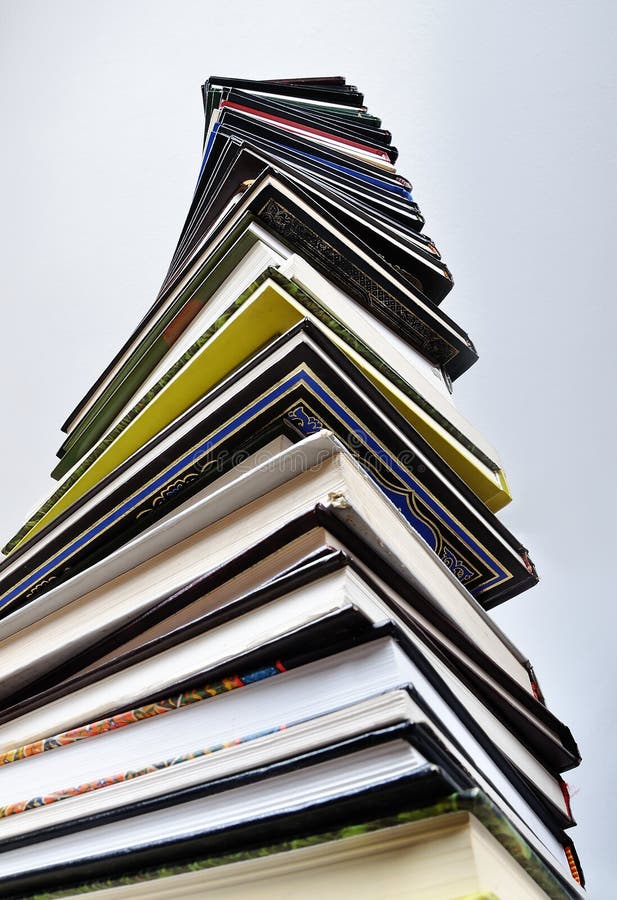 A big tower of many books stock image. Image of college - 10990405