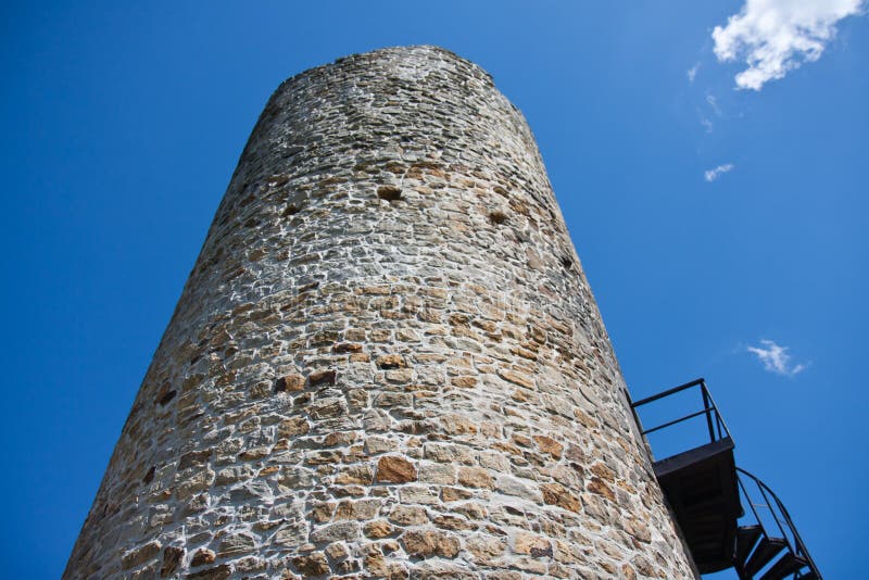 Big Tower of a Medieval Castle Facing the Sky Stock Image - Image of ...