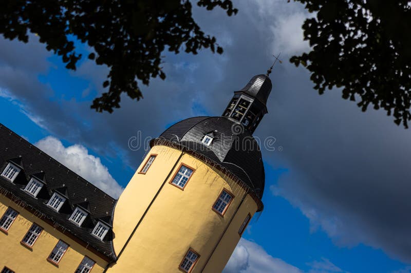 Big Tower of Siegen Germany Stock Image - Image of cloudscape, blue ...