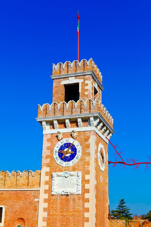 Big Tower of Venetian Arsenal, Italy Stock Photo - Image of medieval ...
