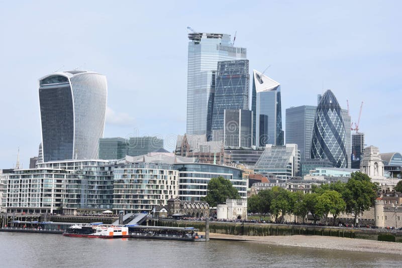 The big towers of London editorial stock image. Image of skyscraper ...