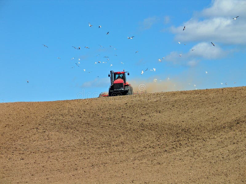 Big Tractor Plowing a Field Stock Photo - Image of equipment, outdoors ...