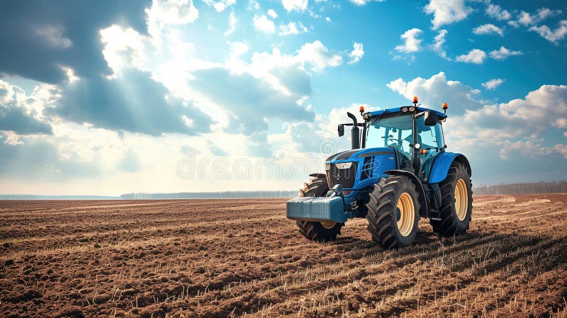 Big Tractor on a Soybean Field in Spring. Generative AI Stock ...