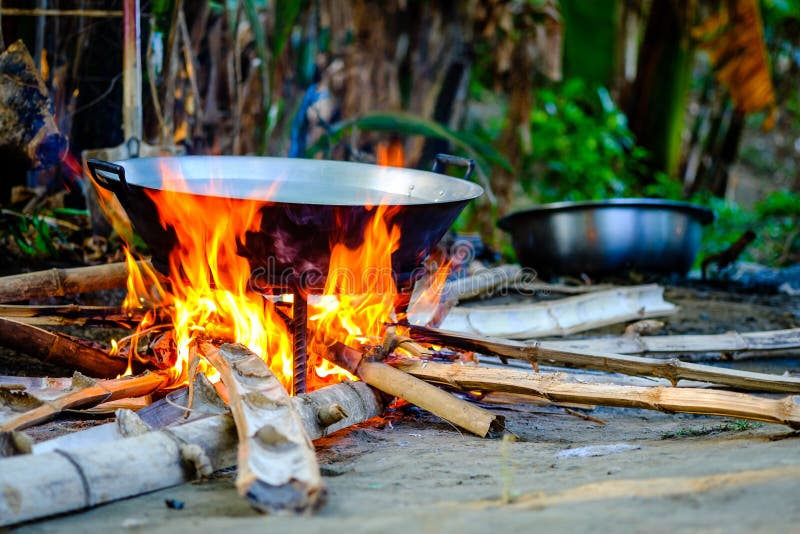 Traditional Cooking in the Philippines Stock Image - Image of wood ...