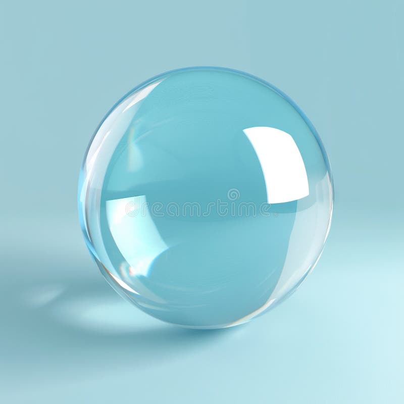 Big Transparent Crystal Round Bubble. Generative AI Stock Illustration ...