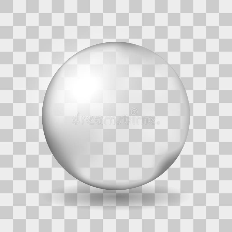 Big Transparent Glass Sphere with Glares and Shadow. Transparency only ...