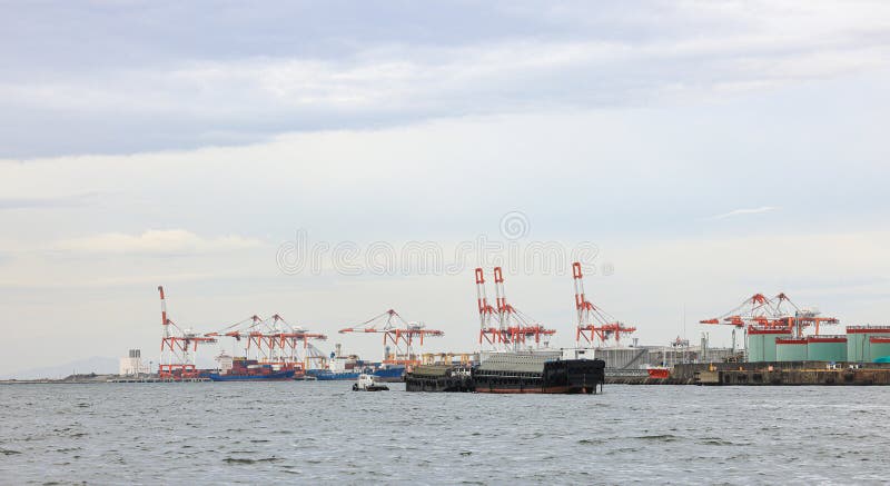 Big Transport Ship for Cargo Transporting Products at Osaka Port ...