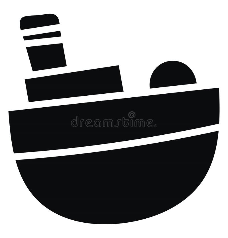 Black Ship with Anchor, Icon Stock Vector - Illustration of isolated ...