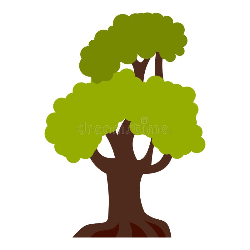 Big tree icon, flat style stock vector. Illustration of grow - 79711357
