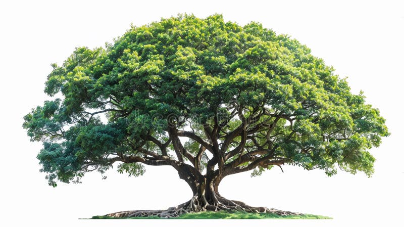 Big Tree Isolated on White Background. Green Forest Element for Design ...