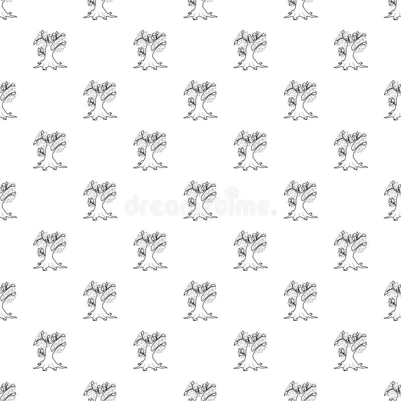 Big Tree Pattern Vector Seamless Stock Vector - Illustration of botany ...