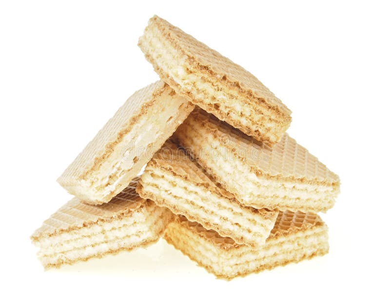 Triangle Wafer Cookie on Glass Plate Stock Image - Image of calories ...