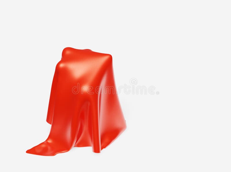 A Big Trophy Under a Red Fabric Piece Stock Illustration - Illustration ...