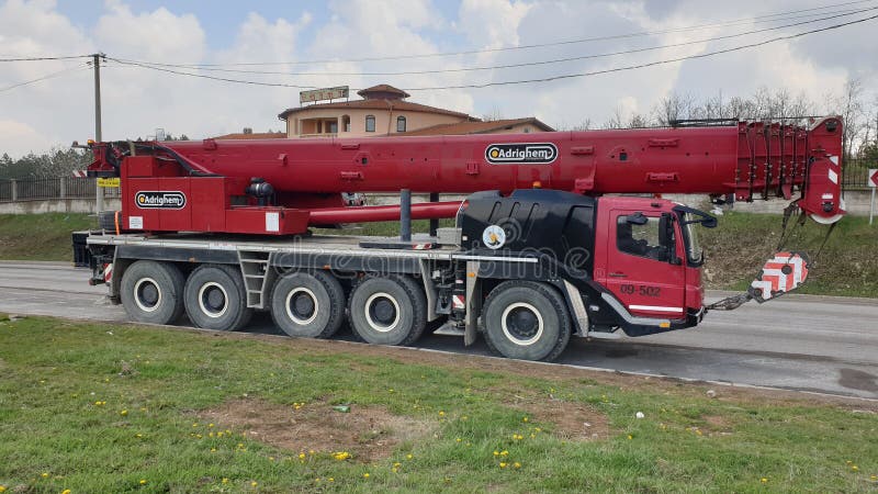 Big truck five axel red editorial photo. Image of five - 148718216