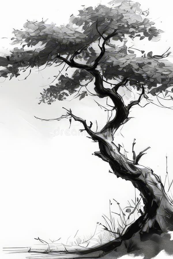 Big Twisted Tree Theme Design Generative AI Stock Illustration ...