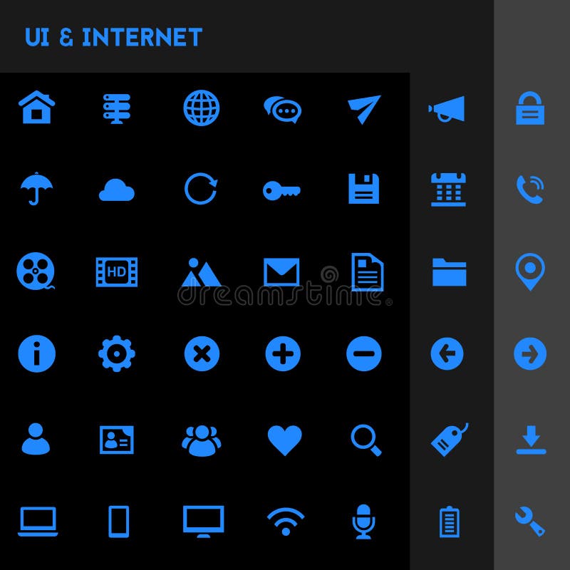 Big UI and Internet Icon Set Stock Vector - Illustration of element ...