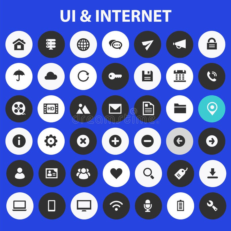 Big UI and Internet Icon Set, Trendy Flat Icons Collection Stock Vector ...