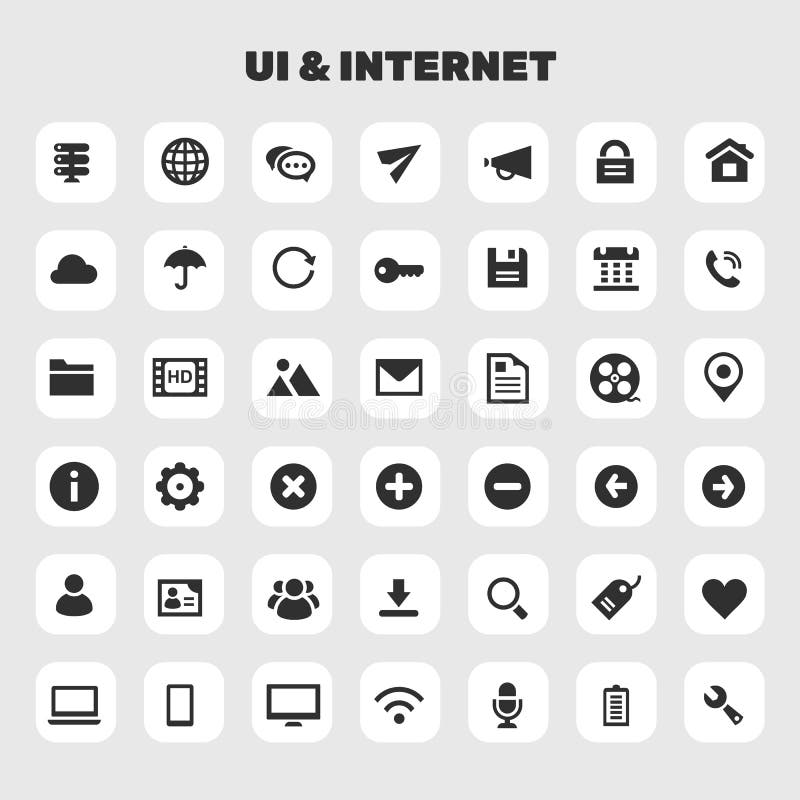 Big UI and Internet Icon Set, Trendy Flat Icons Stock Vector ...