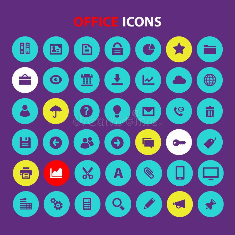 Big UI UX and Office Icon Set, Trendy Flat Icons Stock Vector ...