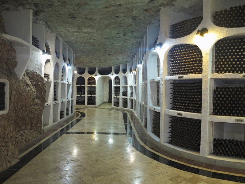 Big Underground Wine Cellar with Collection of Bottles Editorial Photo ...