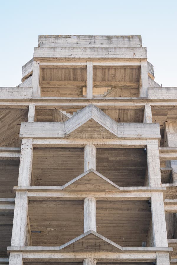 A Big Unfinished All Concrete Building Structure Stock Image - Image of ...