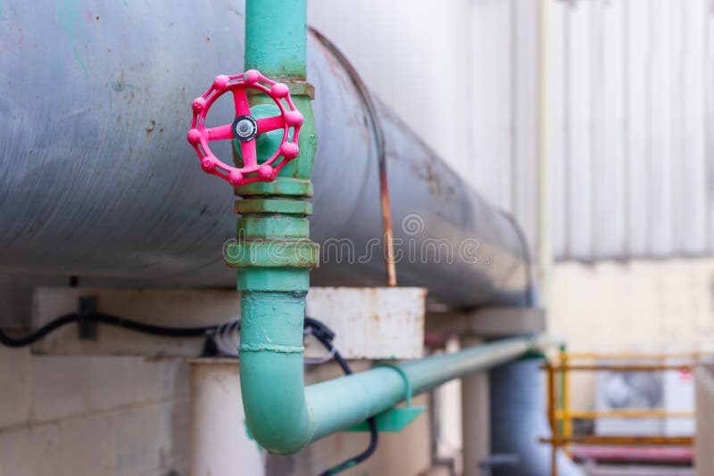 Big Valve and Pipe Line on Water System in Factory Stock Photo - Image ...