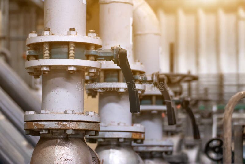 Big Valve and Pipe Line on Water System in Factory Stock Image - Image ...